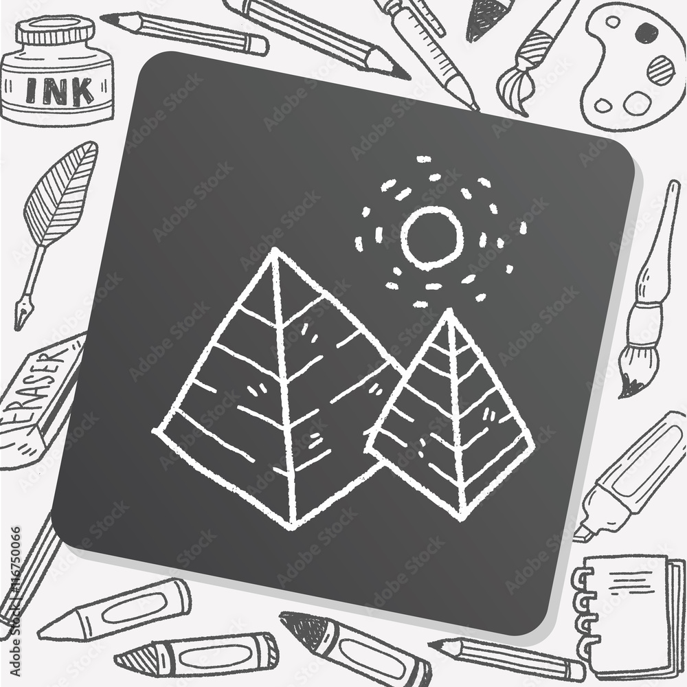 doodle pyramid Stock Vector | Adobe Stock