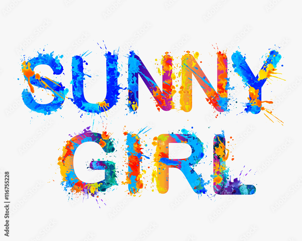 Sunny girl. Vector inscription Stock Vector | Adobe Stock