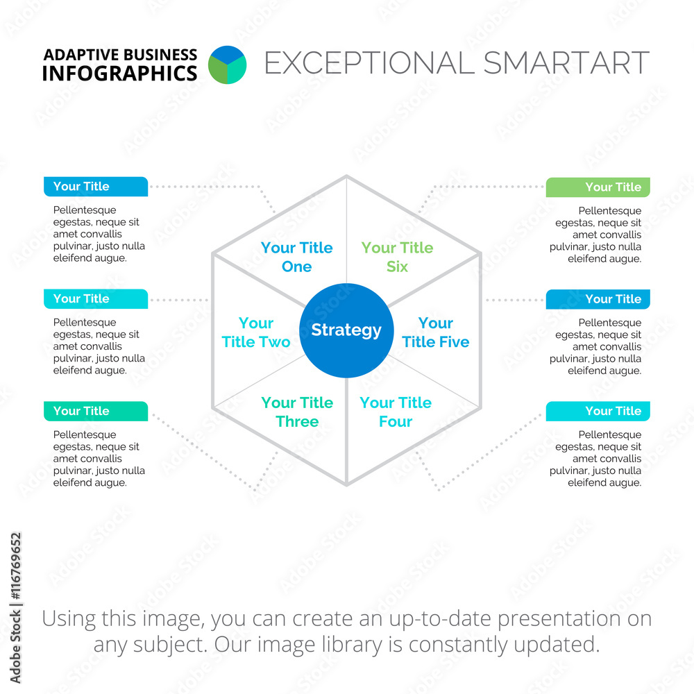 Six Parts Diagram Template Stock Vector | Adobe Stock