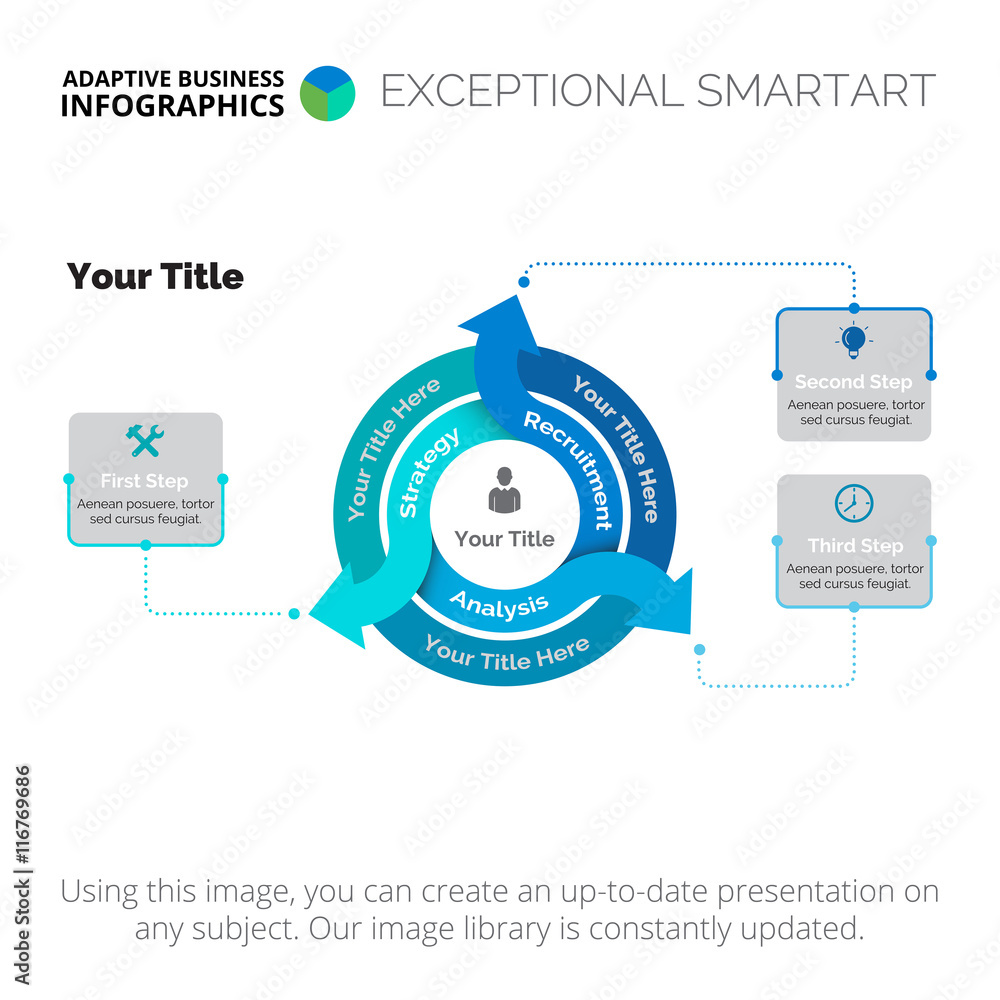 Three Arrows Diagram Template Stock Vector | Adobe Stock