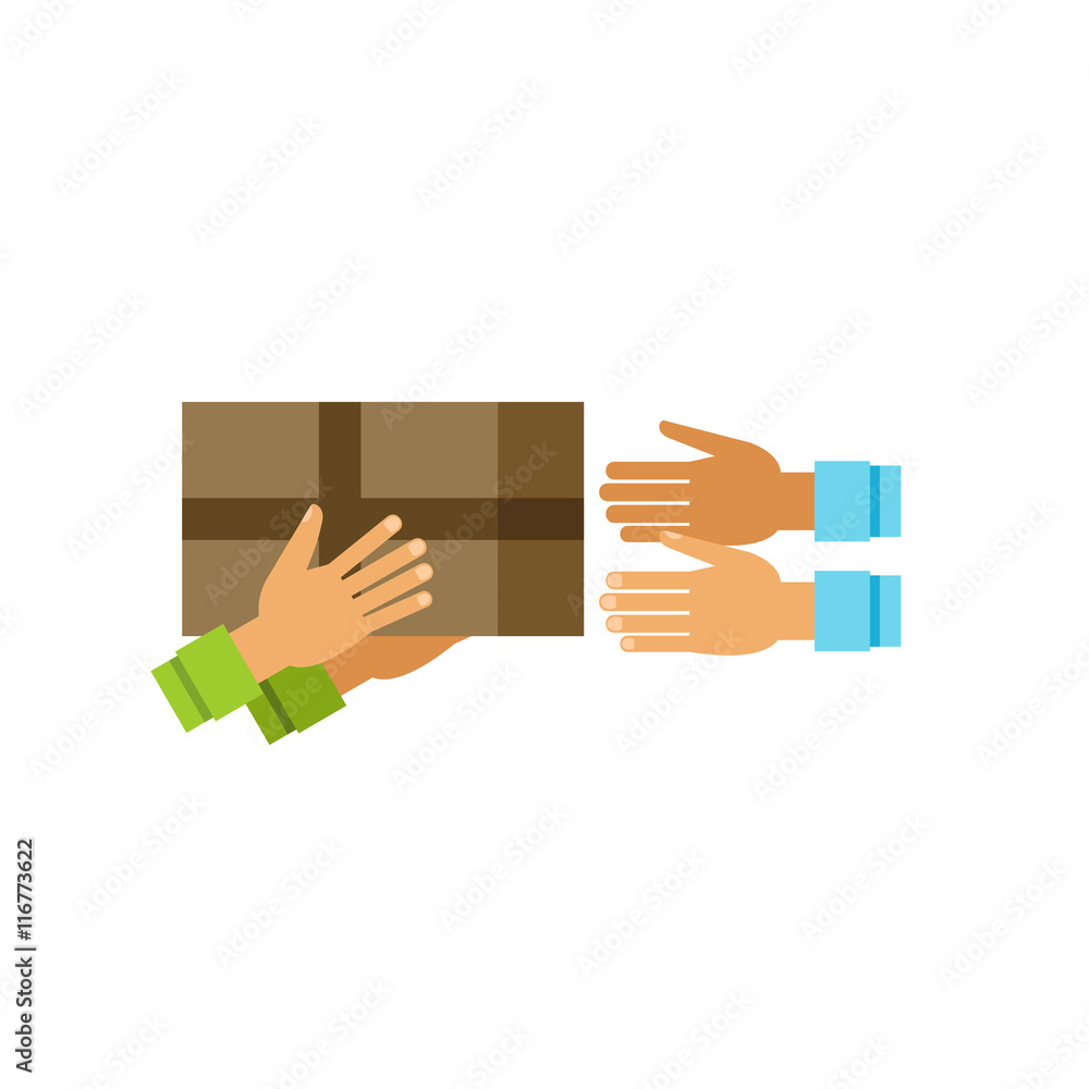 Handing over Package to Customer Icon Stock Vector | Adobe Stock