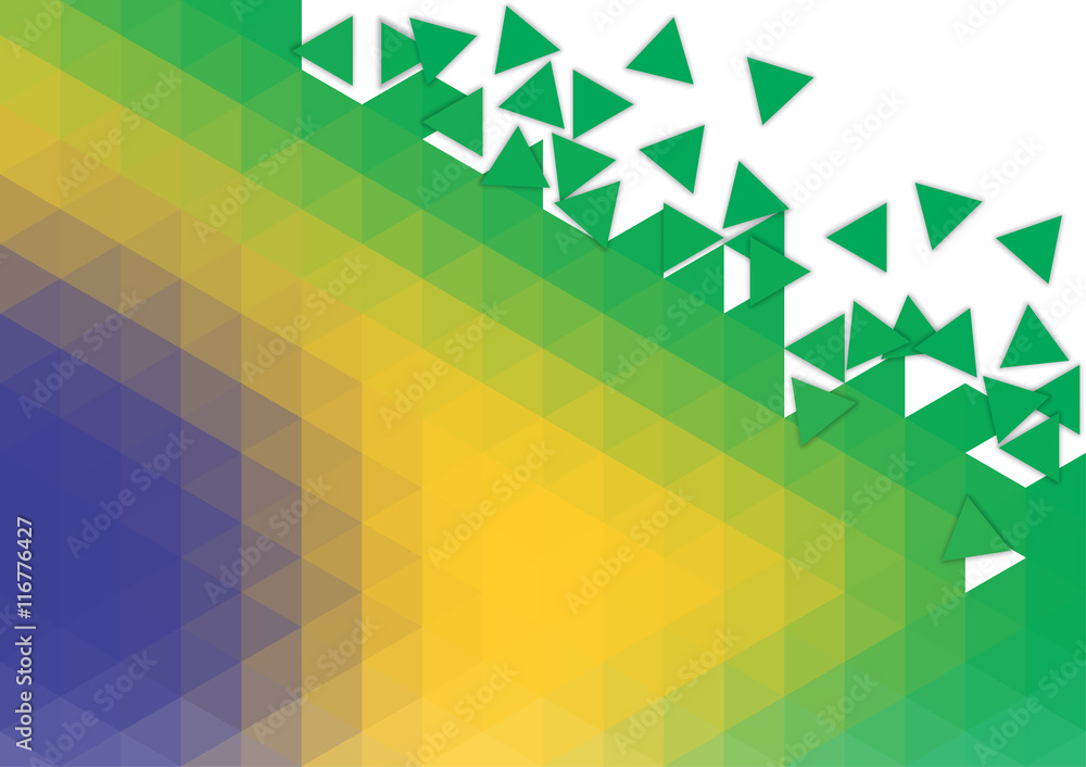 Abstract Brazil color scheme polygon design background vector ...