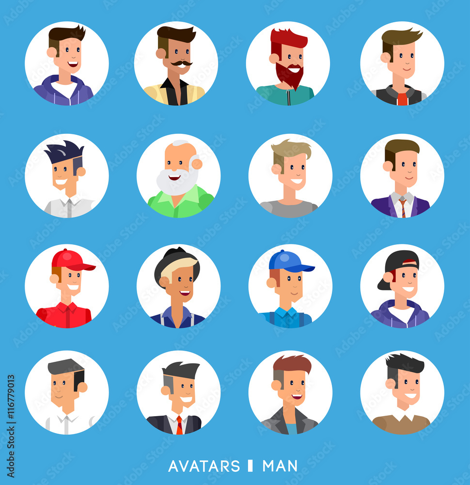 Cute cartoon human avatars set Stock Vector | Adobe Stock