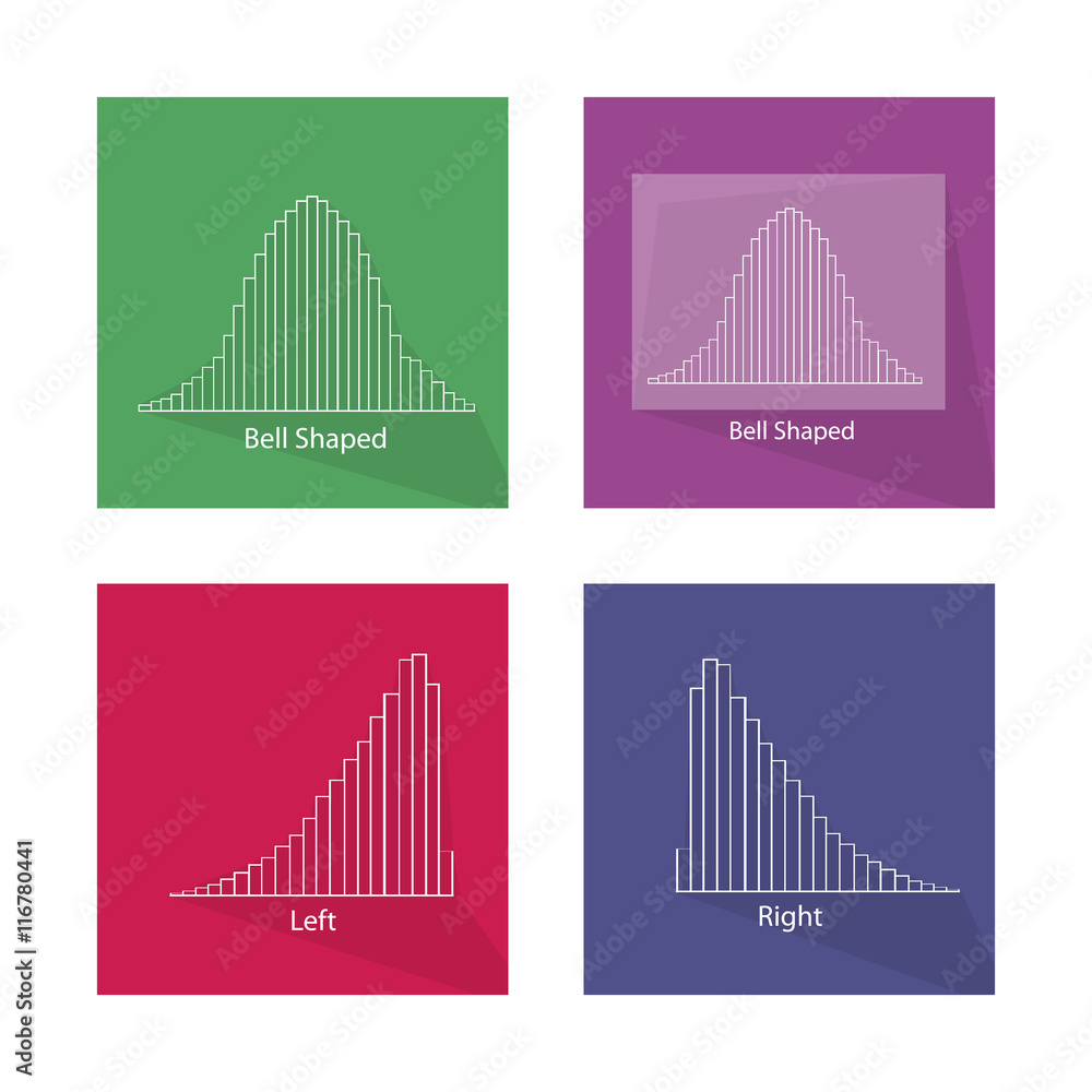 Flat Icons Illustration Set Of Gaussian Bell Chart Or Normal flat-icons-illustration-set-of-gaussian-bell-chart-or-normal