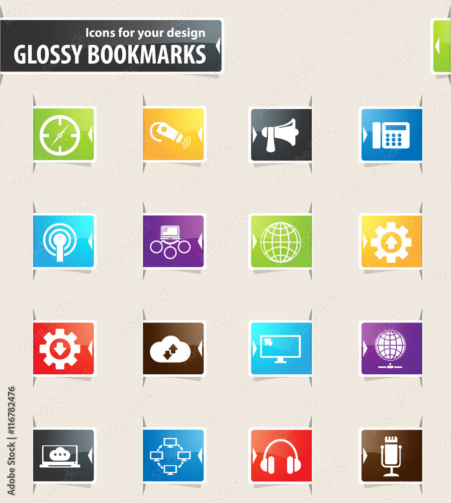 Communication Bookmark Icons Stock Vector | Adobe Stock