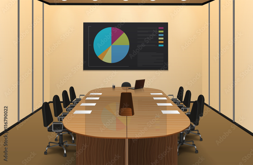 Conference Room Interior Design Illustration Stock Vector | Adobe Stock