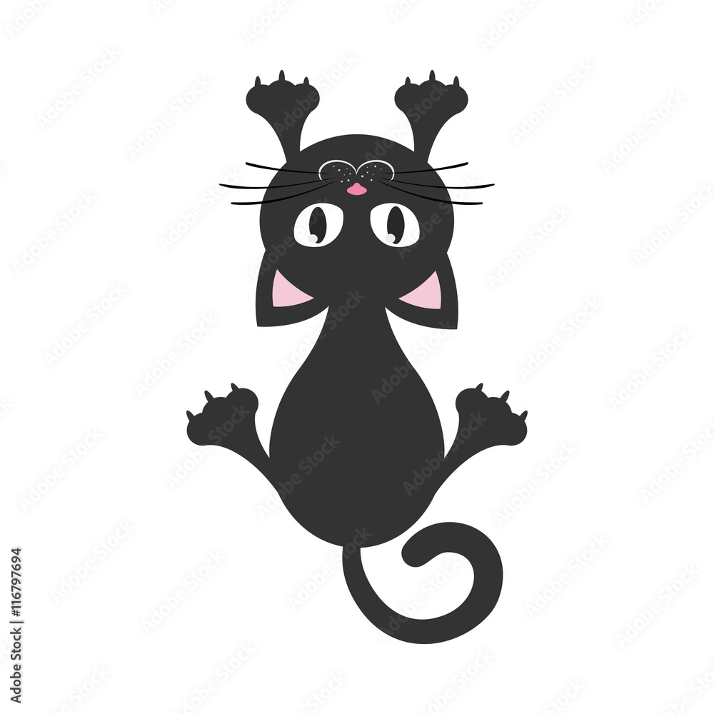 cartoon cat scratching Stock Vector | Adobe Stock