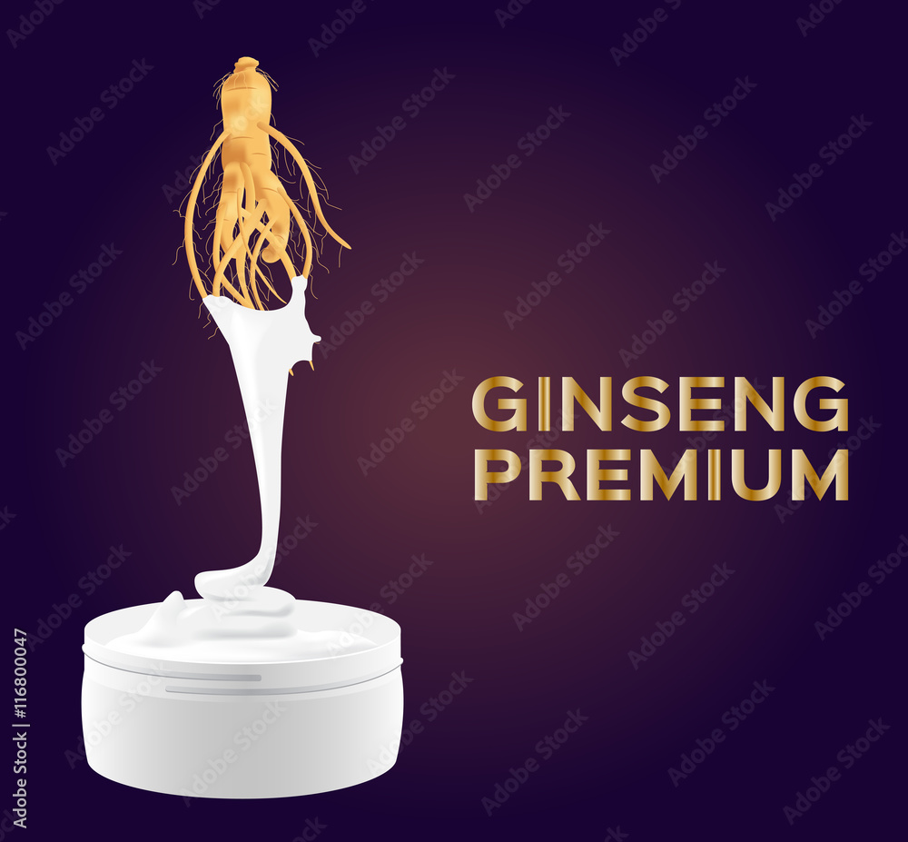 ginseng vector , ginseng in a foam and pack , ancient traditional ...