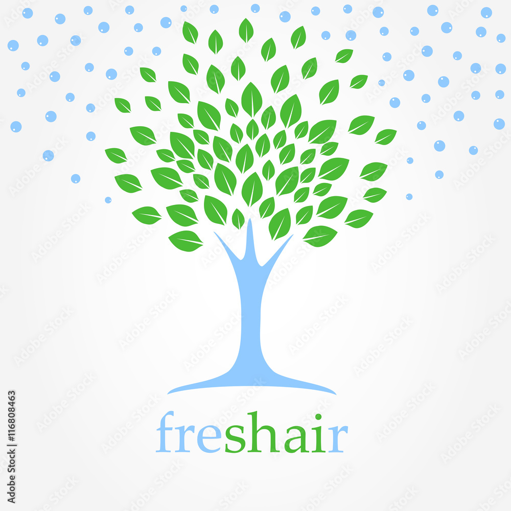 tree and fresh air, vector illustration Stock Vector | Adobe Stock