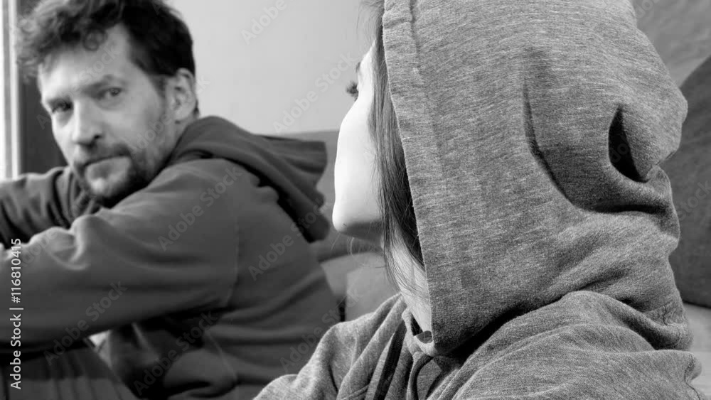 Couple fighting at home black and white closeup Stock Video | Adobe Stock