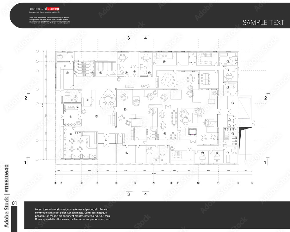 Architectural drawings, sections, plan, background. The architectural ...