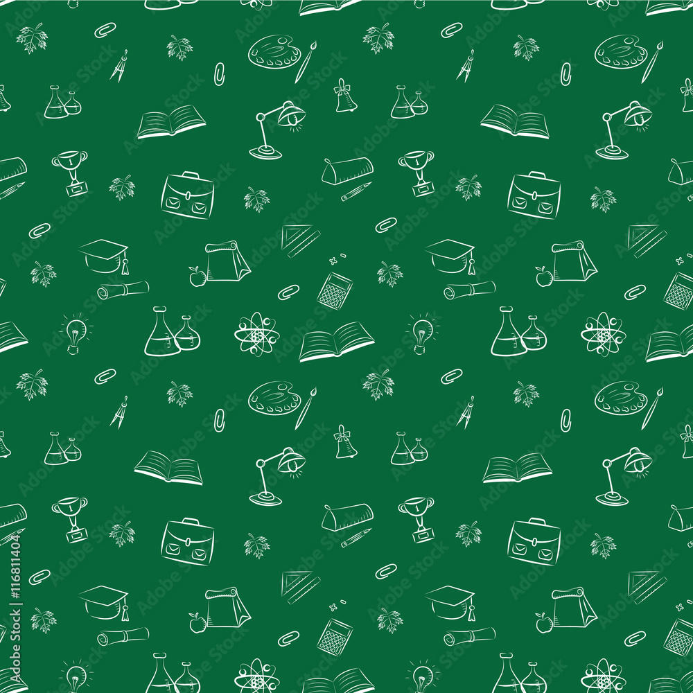 Seamless pattern Back to school. Vector illustration: wallpaper ...