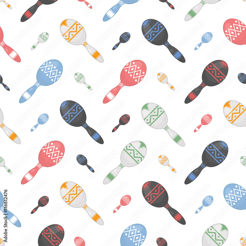 Maracas seamless pattern Stock Vector | Adobe Stock