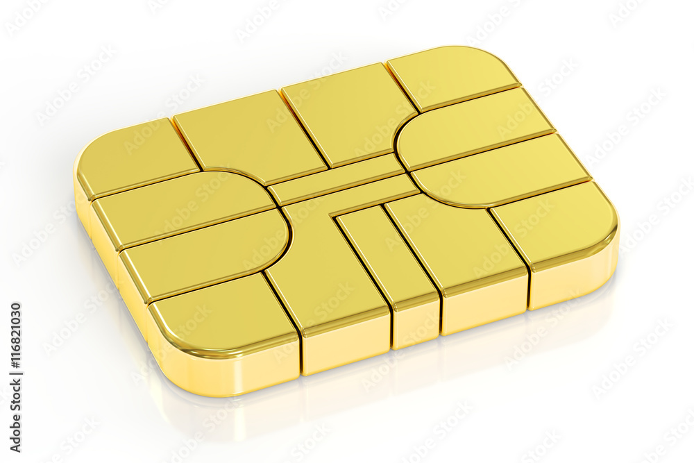 golden card chip, 3D rendering Stock Illustration | Adobe Stock