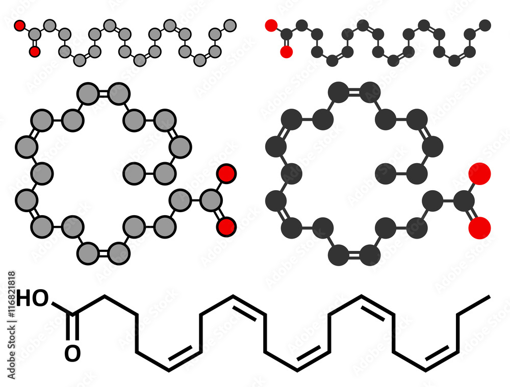 Eicasapentaenoic acid (EPA, timnodonic acid) molecule. Stock Vector ...