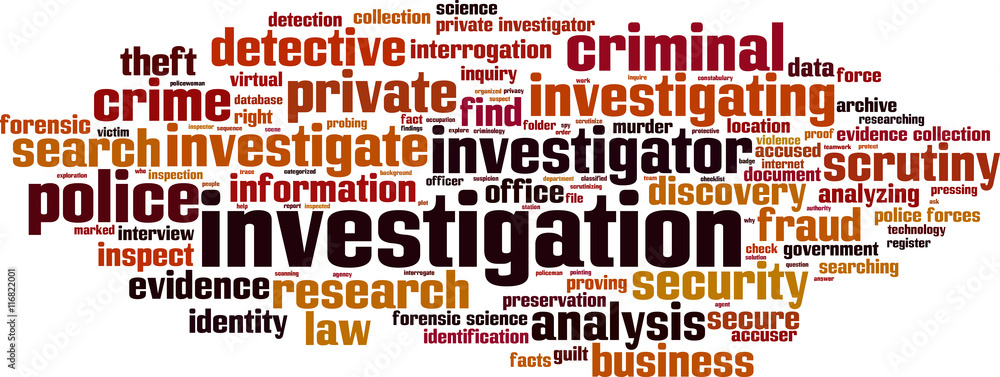 Investigation word cloud concept. Vector illustration Stock Vector ...