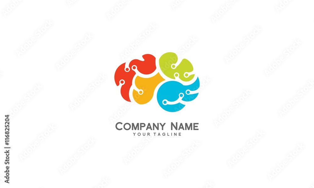 Colorful Creative Brain Logo Stock Vector | Adobe Stock