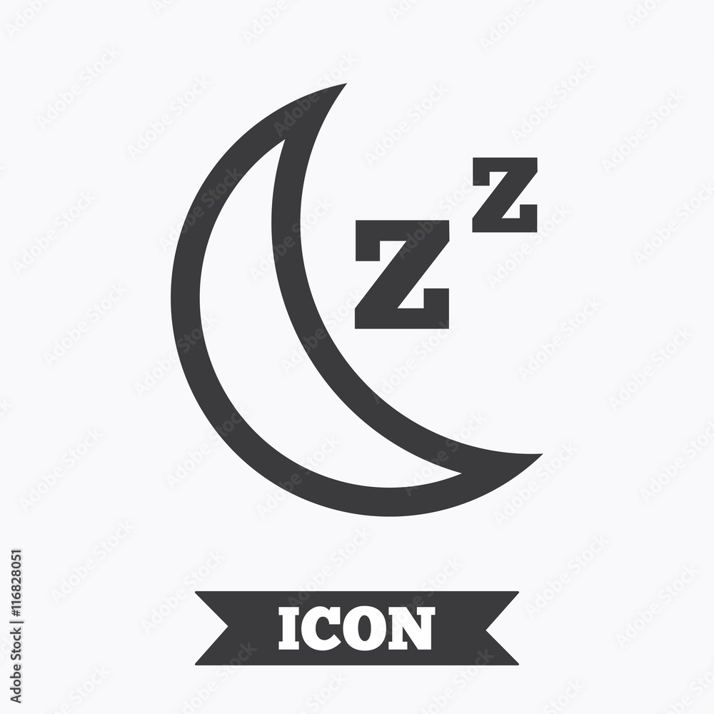 Sleep sign icon. Moon with zzz button. Stock Vector | Adobe Stock