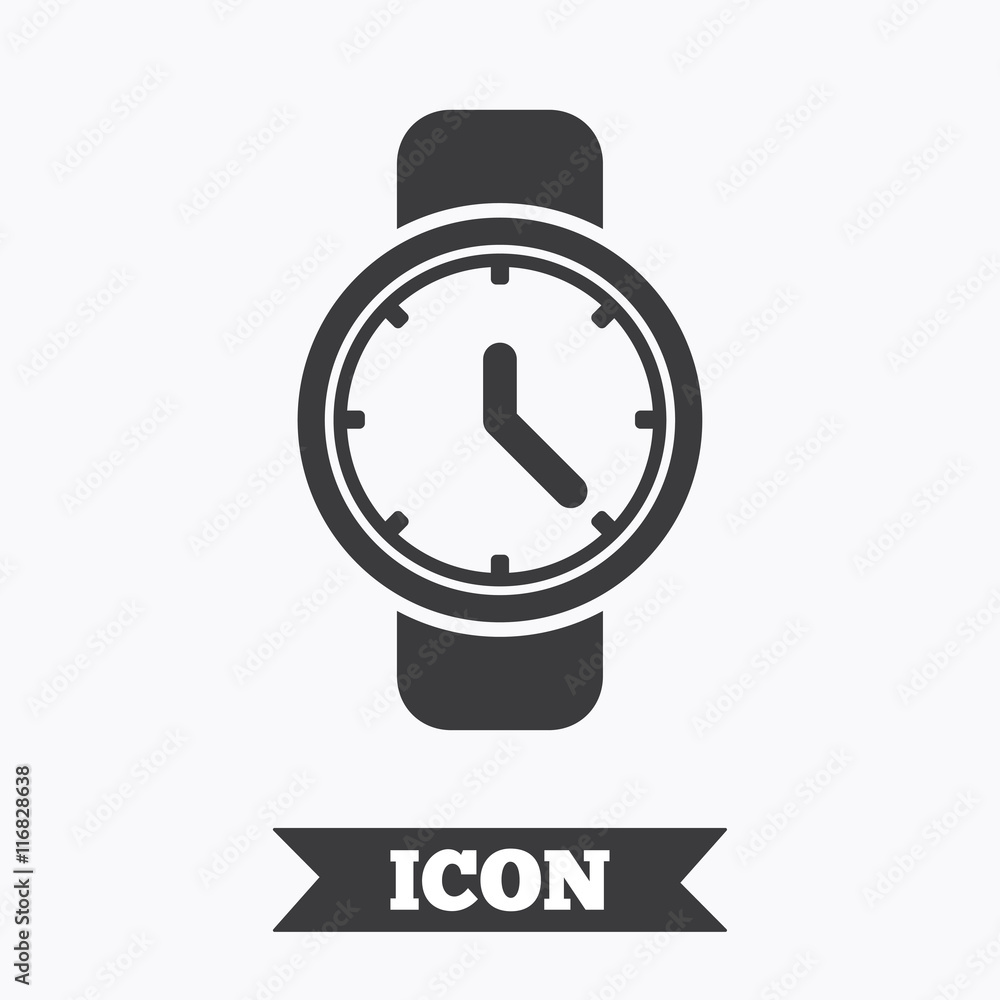 Wrist Watch sign icon. Mechanical clock symbol. Stock Vector | Adobe Stock