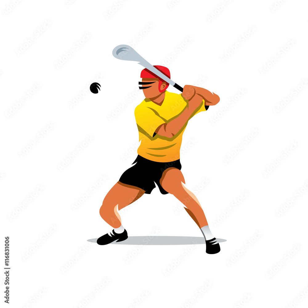 Vector hurling player Cartoon Illustration. Stock Vector | Adobe Stock