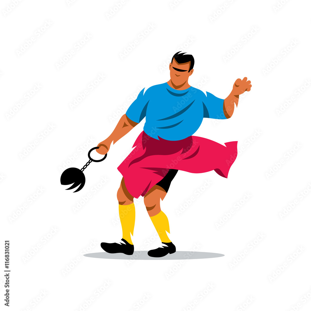Hammer throw. Vector Cartoon Illustration. Stock Vector | Adobe Stock