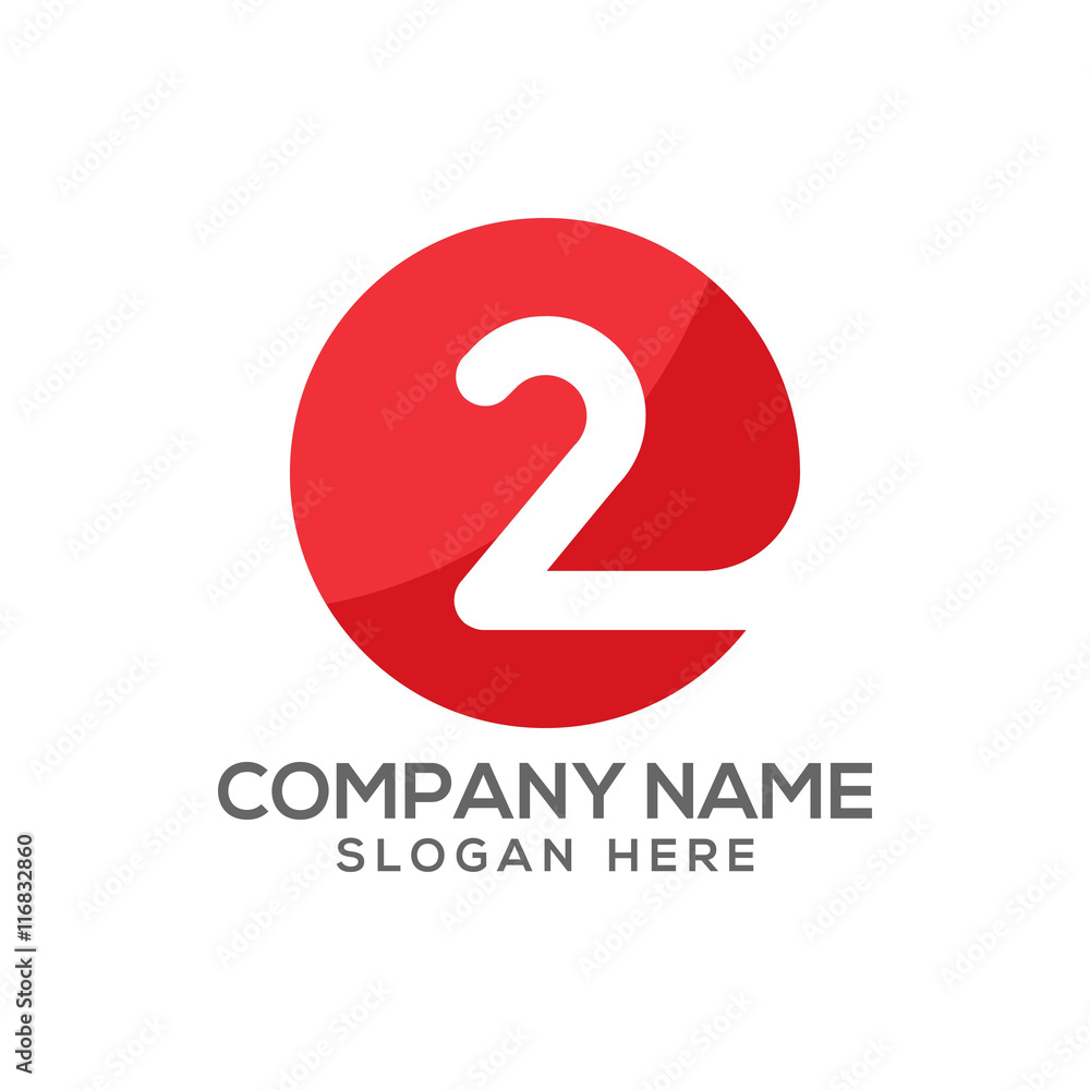 Number 2 icon logo vector Stock Vector | Adobe Stock