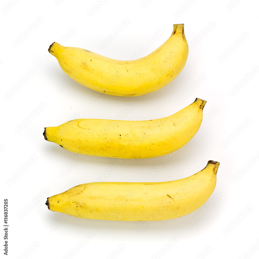 Three of bananas isolated on white foto de Stock | Adobe Stock
