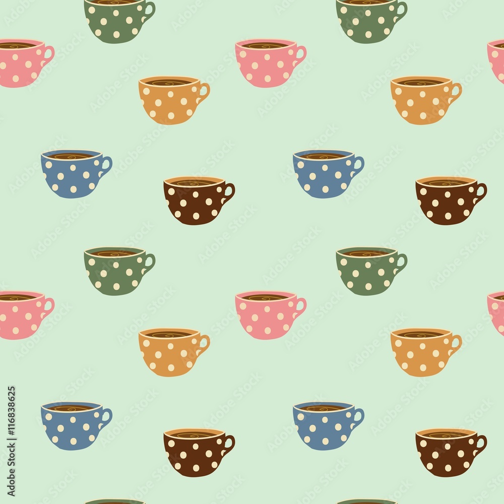 seamless pattern of coffee and mug background design wallpaper for ...