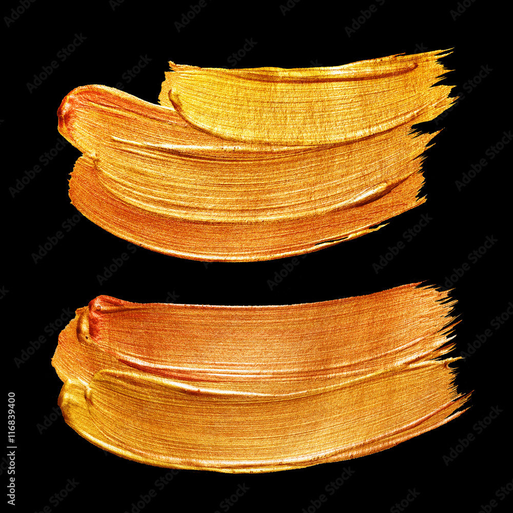 Gold Foil Stroke. Golden Metallic Glitter Design. Gold Abstract Paint ...