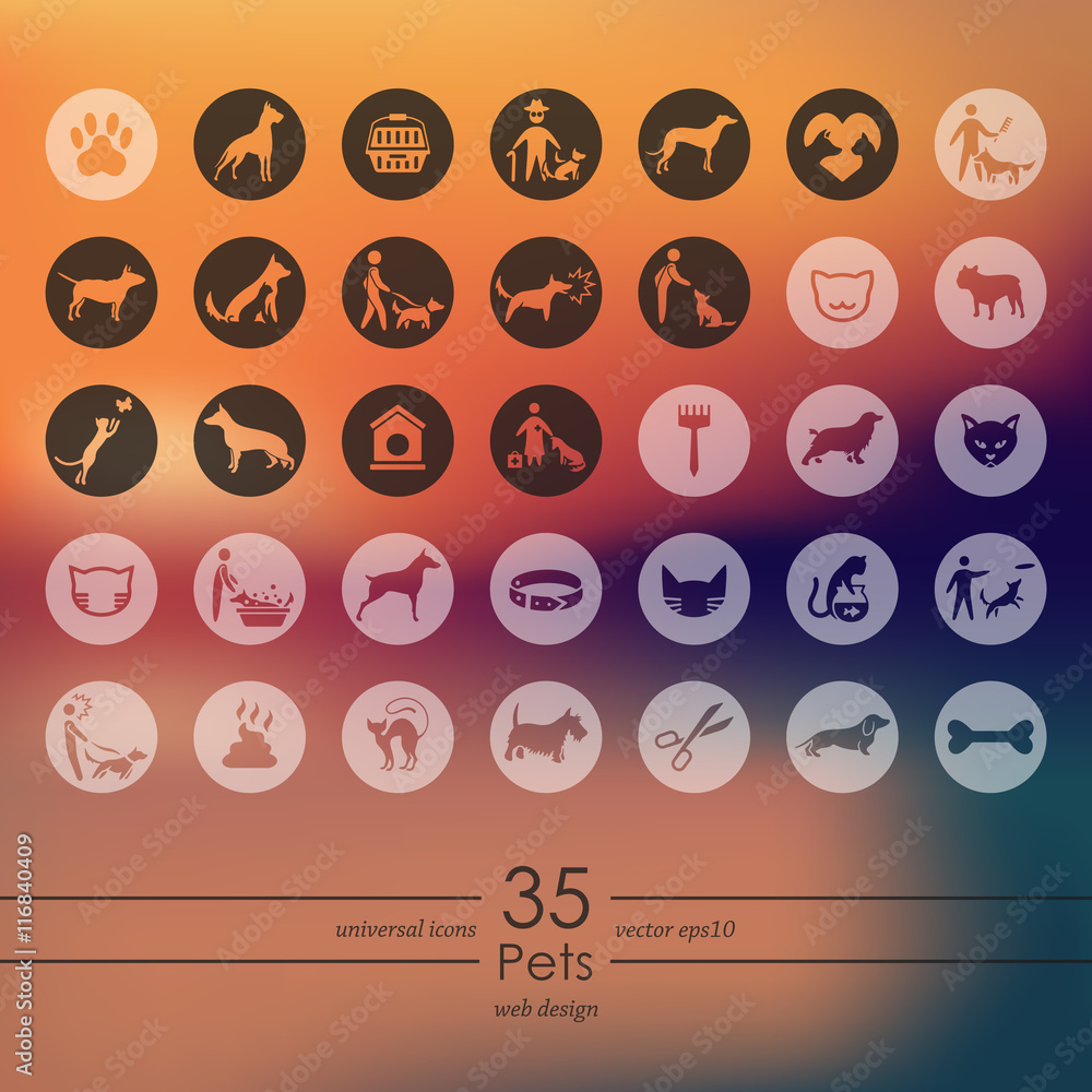 Set of pets icons Stock Vector | Adobe Stock