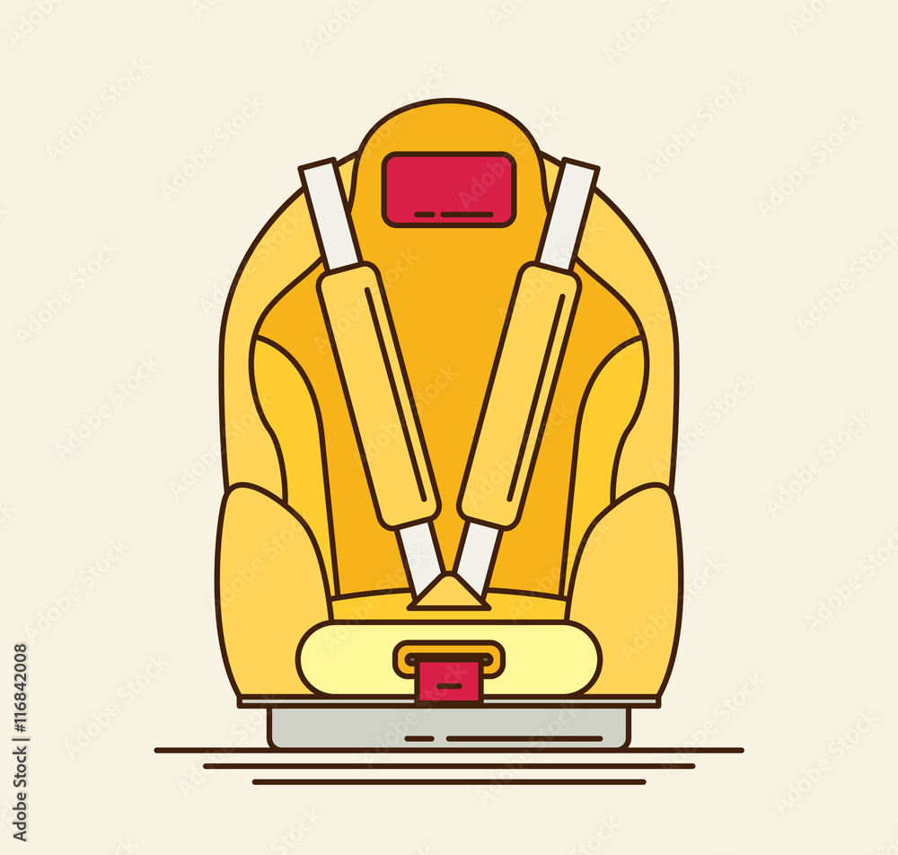 Car Seat Child Safety. Flat vector. Stock Vector | Adobe Stock
