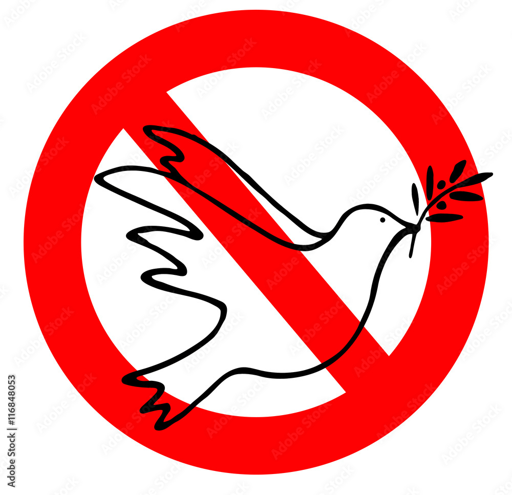 Dove of Peace, peaceful solutions of compromise symbol in red ...