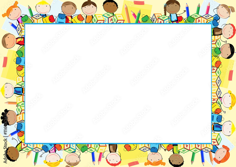 Colored frame for children Stock Vector | Adobe Stock