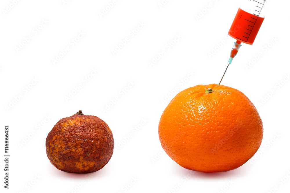 Modified oranges on white background. Dead inside. Illness. Worth ...
