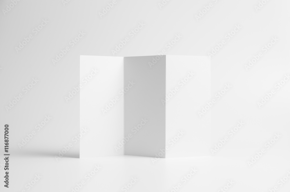 A4 Z-Fold / Fan Fold Brochure Mock-Up. Seamless Background. Stock Photo ...