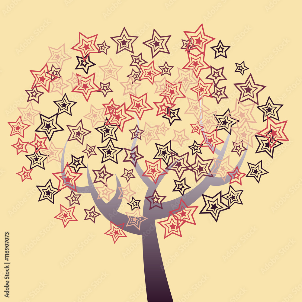Abstract star shape tree vector. Stock Vector | Adobe Stock