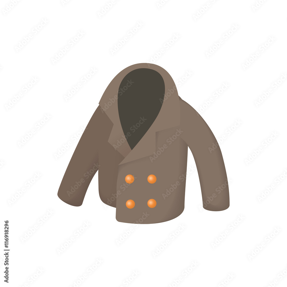Men jacket icon in cartoon style isolated on white background. Clothing ...