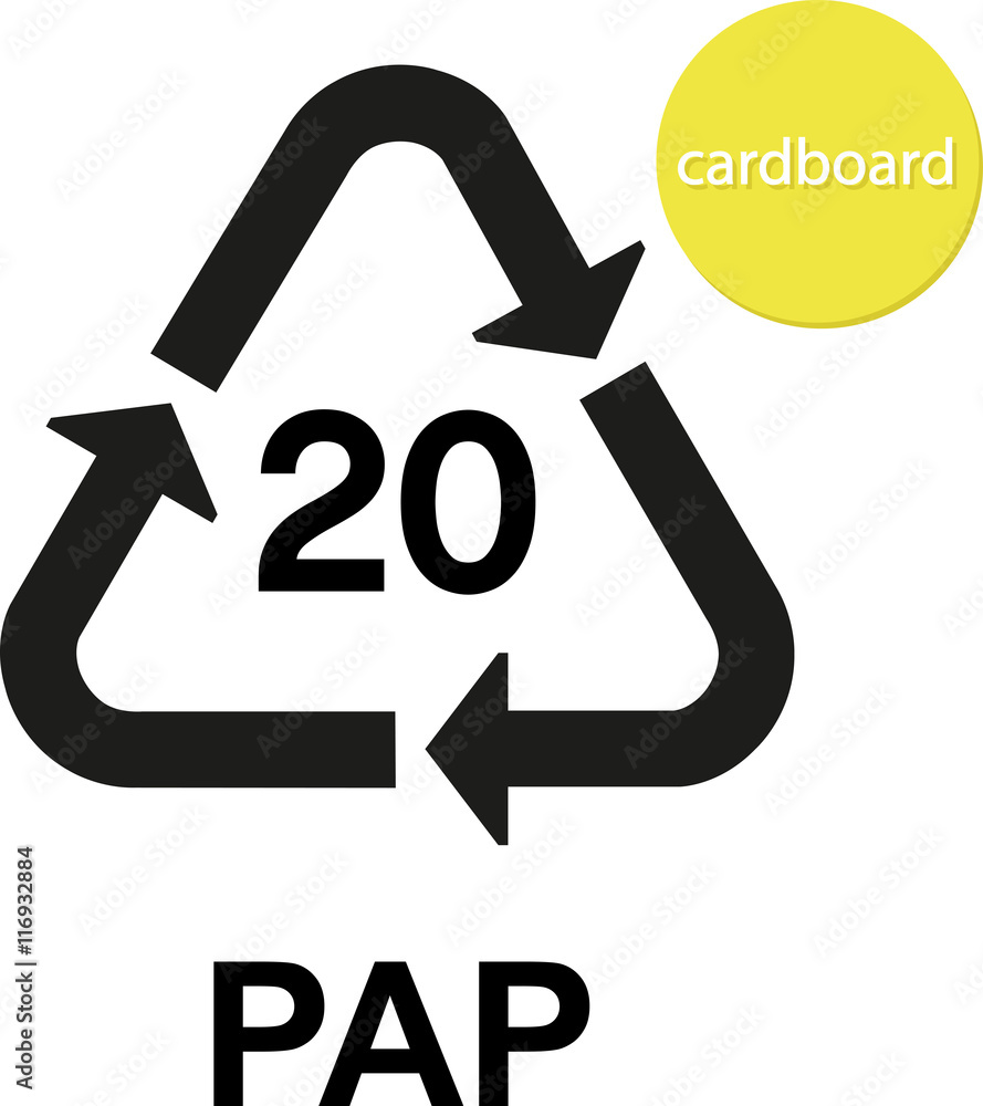 PAP cardboard recycling code Stock Vector | Adobe Stock