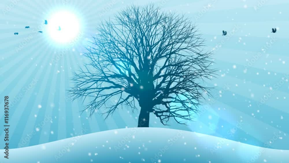 Loopable animation of a landscape showing the four seasons. Check my ...