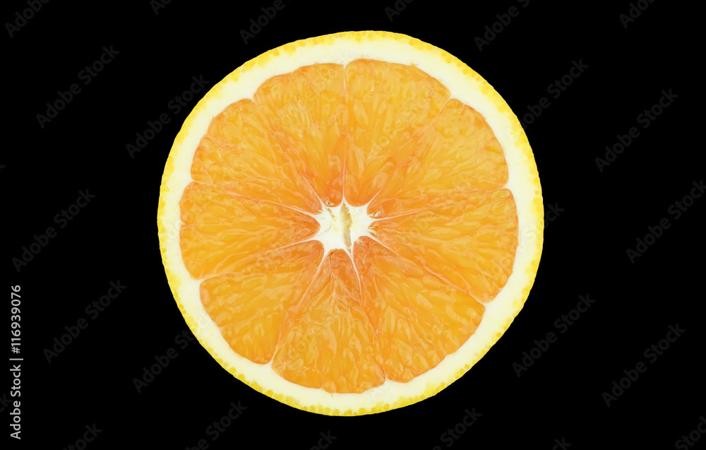 Cross section of orange on black background Stock Photo | Adobe Stock