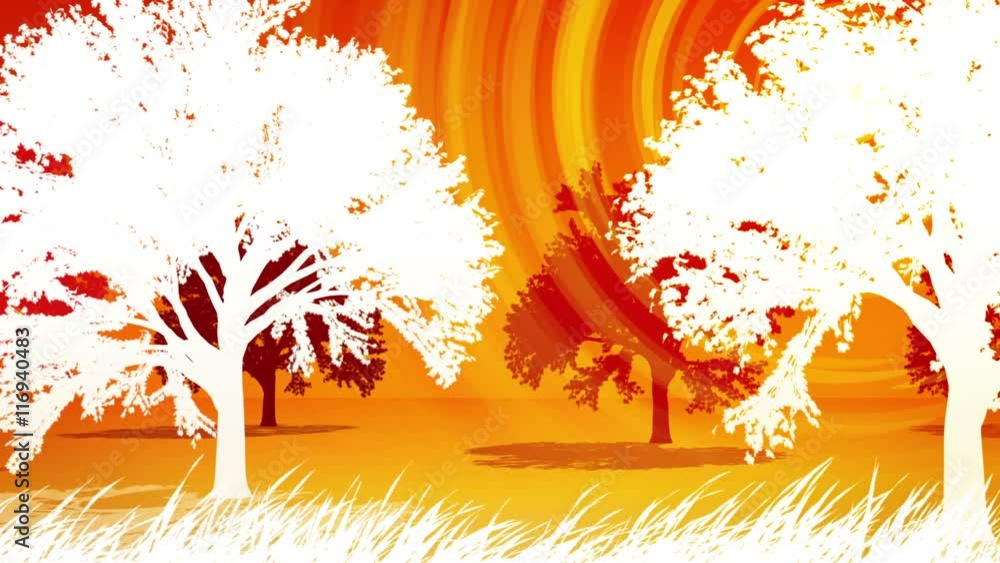 Vidéo Stock Loopable animation of a landscape showing the four seasons ...