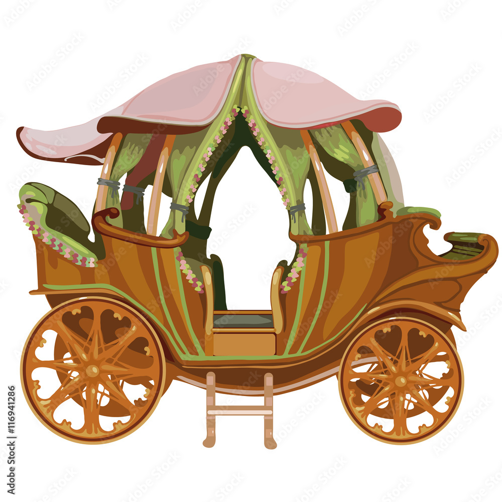 Cartoon carriage Princess on white background Stock Vector | Adobe Stock