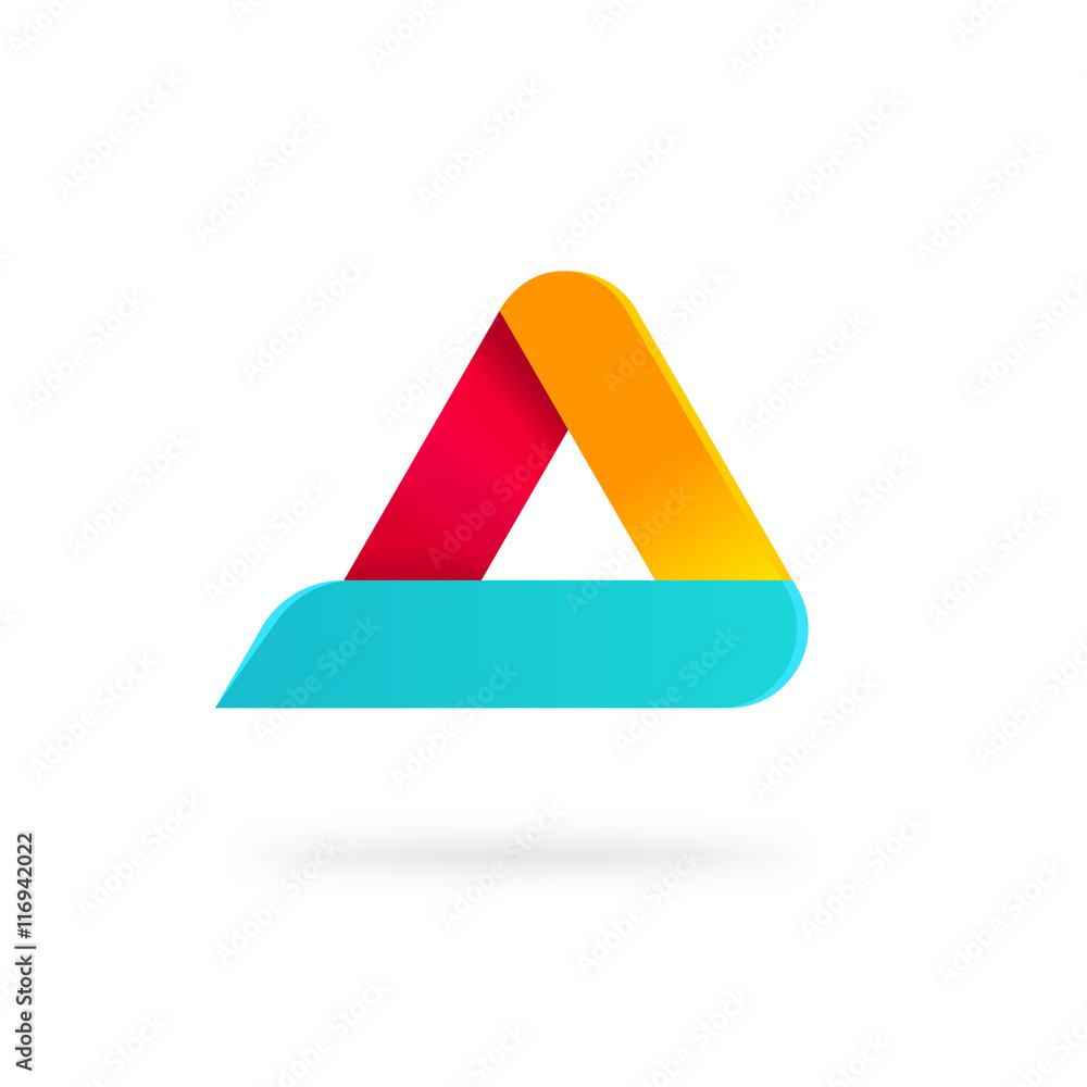 Triangle logo with rounded corners vector isolated on white background ...