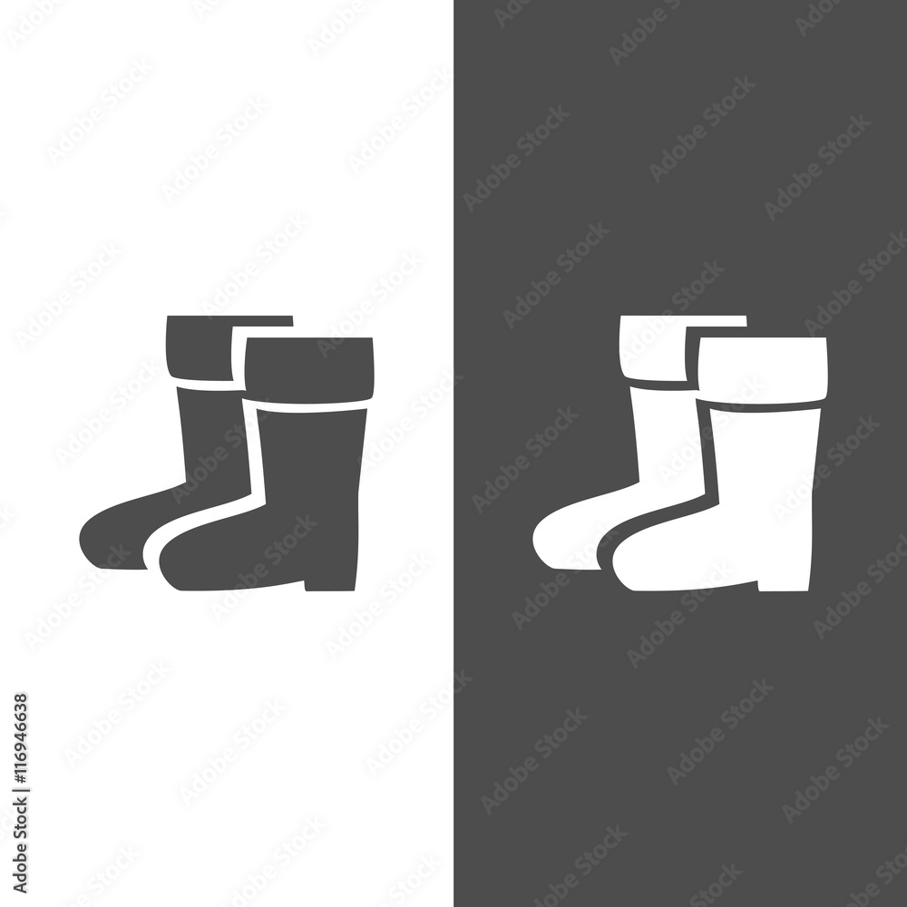 Póster Icono de botas sobre fondos blanco y negro – Cuadro para Pared ...