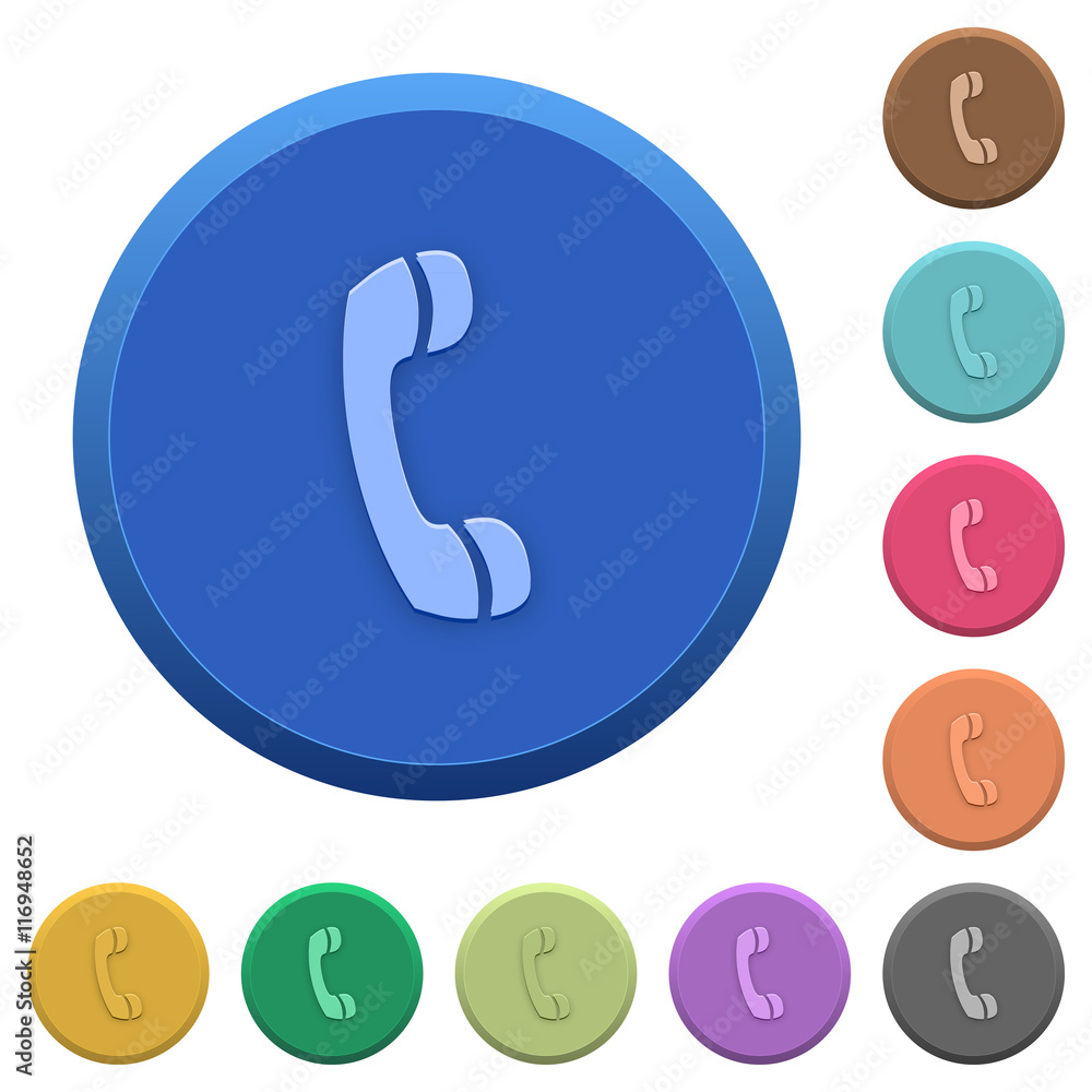 Embossed call buttons Stock Vector | Adobe Stock