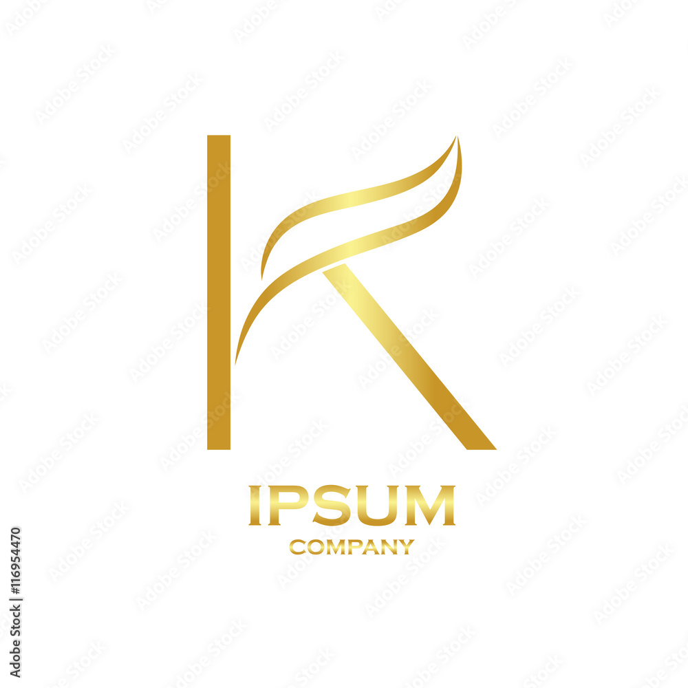 letter K logo design,Gold, beauty industry and fashion logo.cosmetics ...