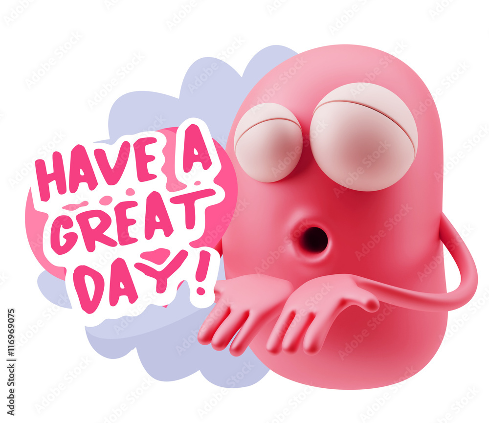 3d Rendering. Love Emoticon Face Kiss Flying Heart Shape saying Stock ...