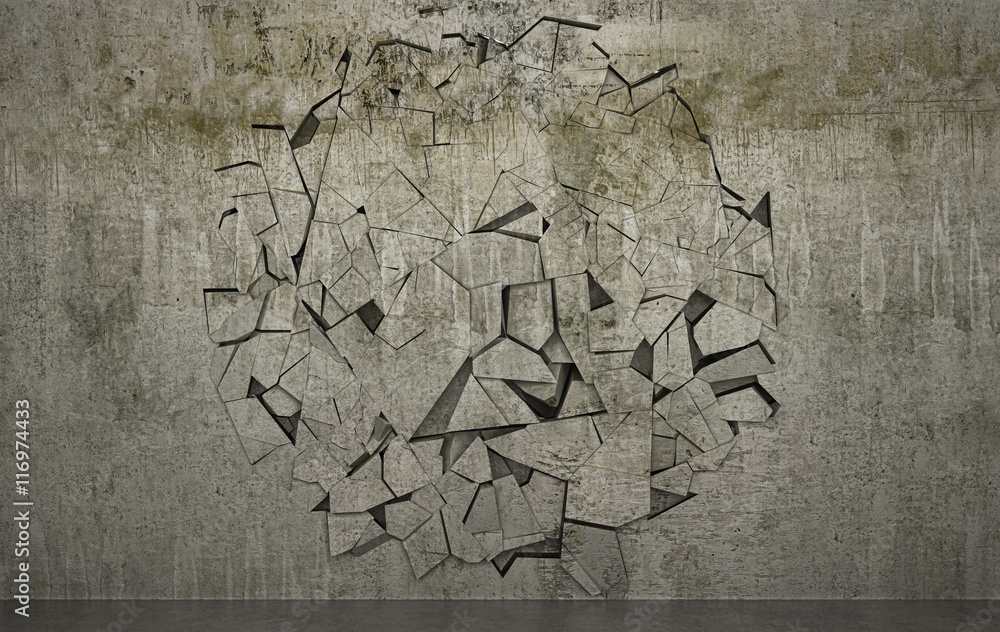 Shattered Wall , muro distrutto Stock Illustration | Adobe Stock