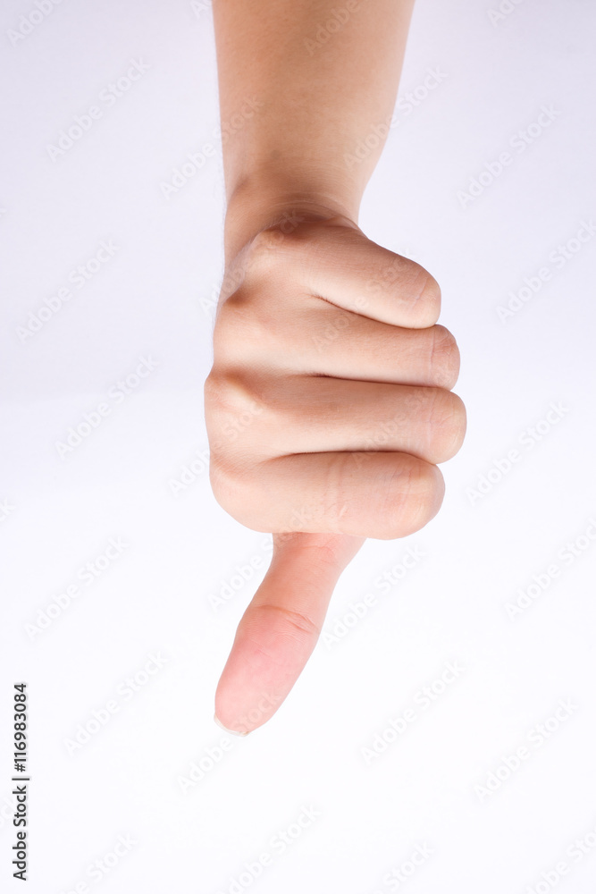 finger hand symbols isolated the concept hand showing thumbs down and ...