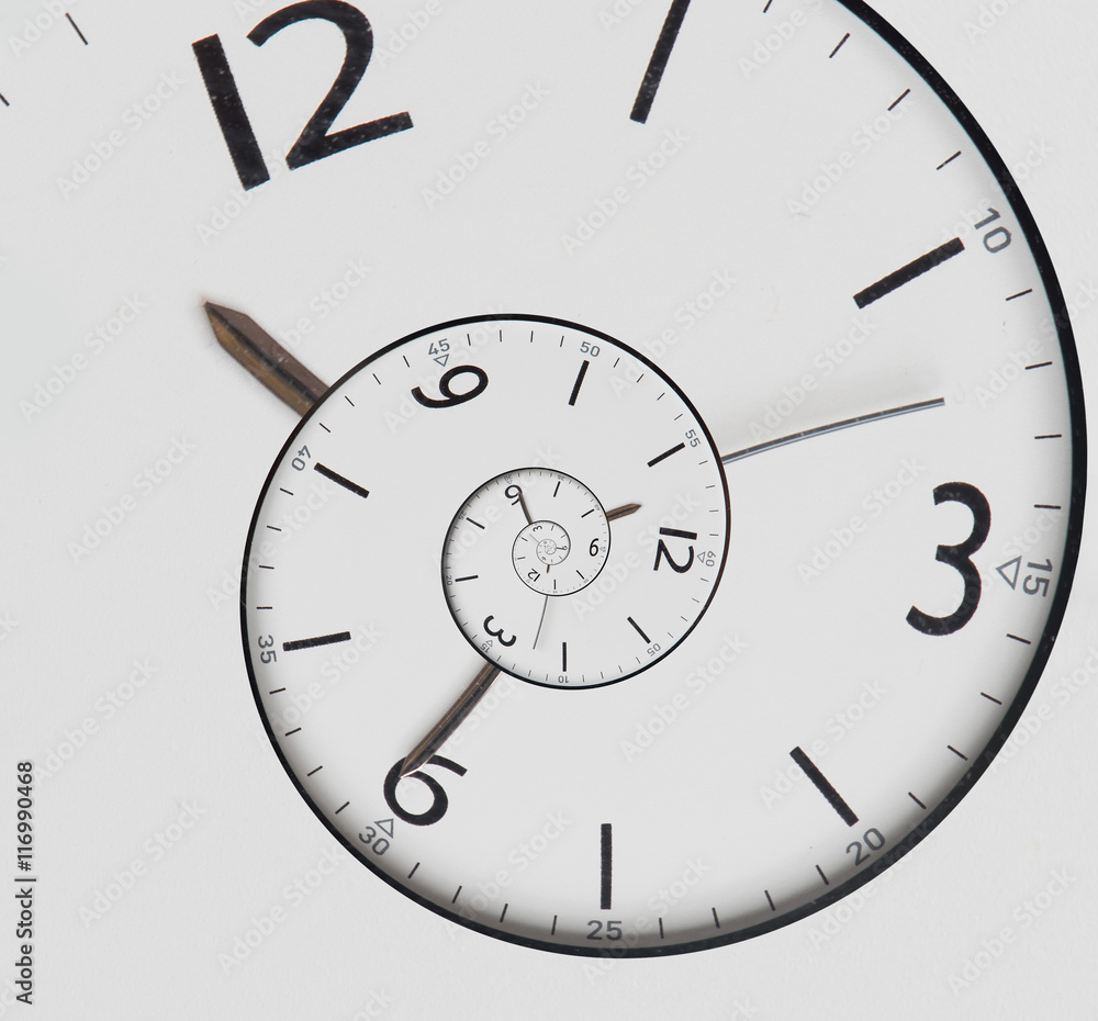 Twisted clock face. Time concept Stock Photo | Adobe Stock